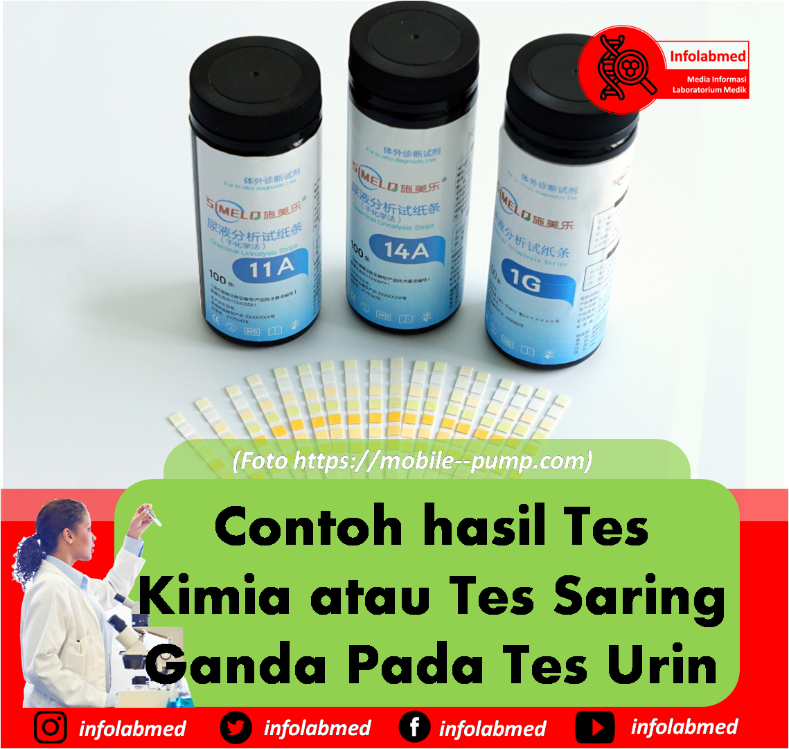 Contoh hasil Tes Kimia atau Tes Saring Ganda Pada Tes Urin