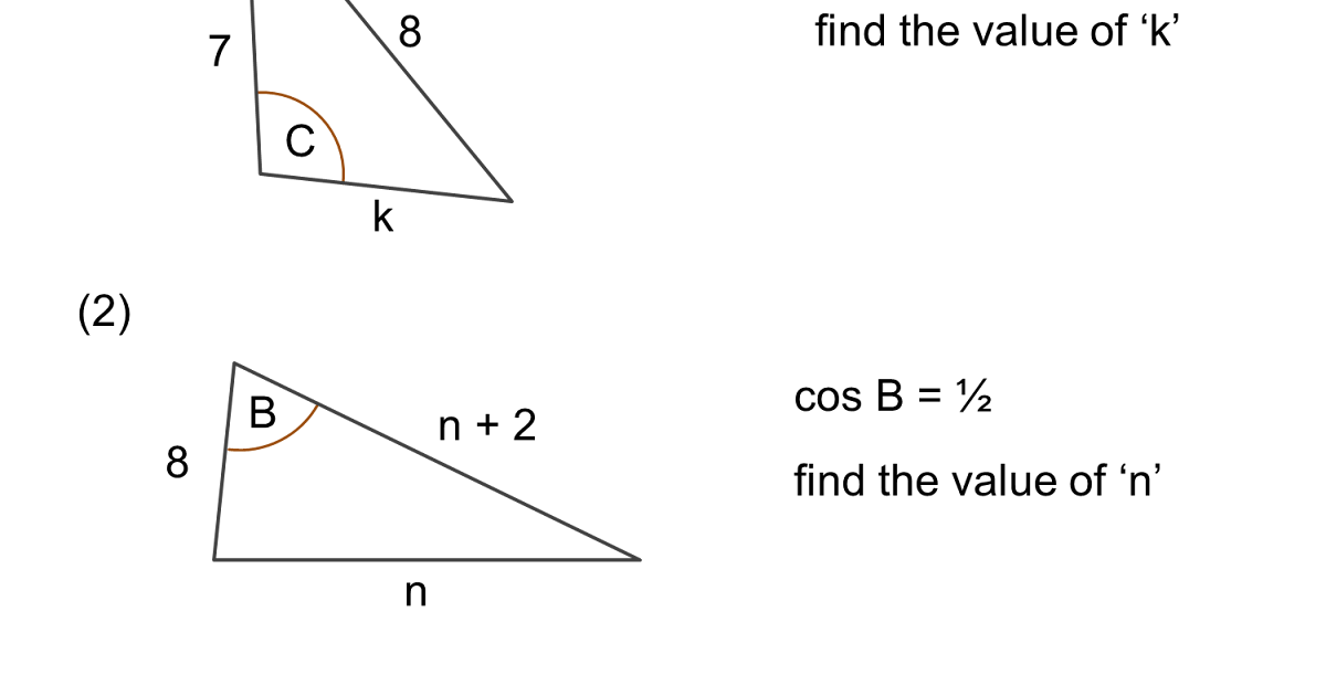 MEDIAN Don Steward mathematics teaching: cosine rule