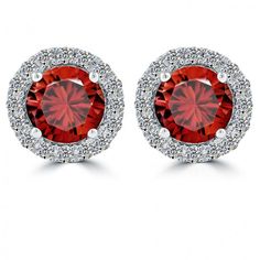 Fancy Diamonds: Red Diamond Earrings