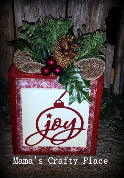 Mama's Crafts: Joy Block Christmas Gift & Decoration