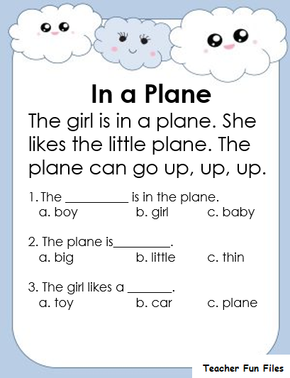 Teacher Fun Files: Reading Passages with Comprehension Check-up