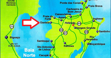 Playas de Brasil: Praia da Daniela - Mapa