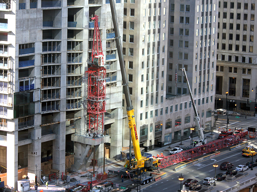 ArchitectureChicago PLUS: The Three Red Cranes of 111 West Wacker