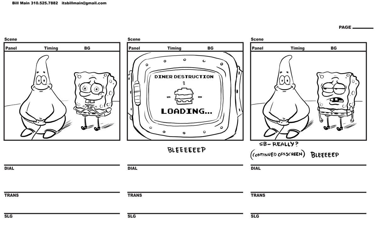 Bill Main Illustration: SpongeBob Squarepants Storyboards