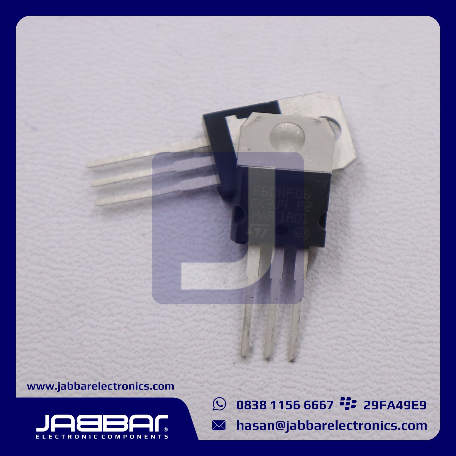 JUAL TRANSISTOR 2N3055, 11N60C3, TDA8357J, TD7590, P60NF06, FQA11N90C - Pusat Komponen Elektronika