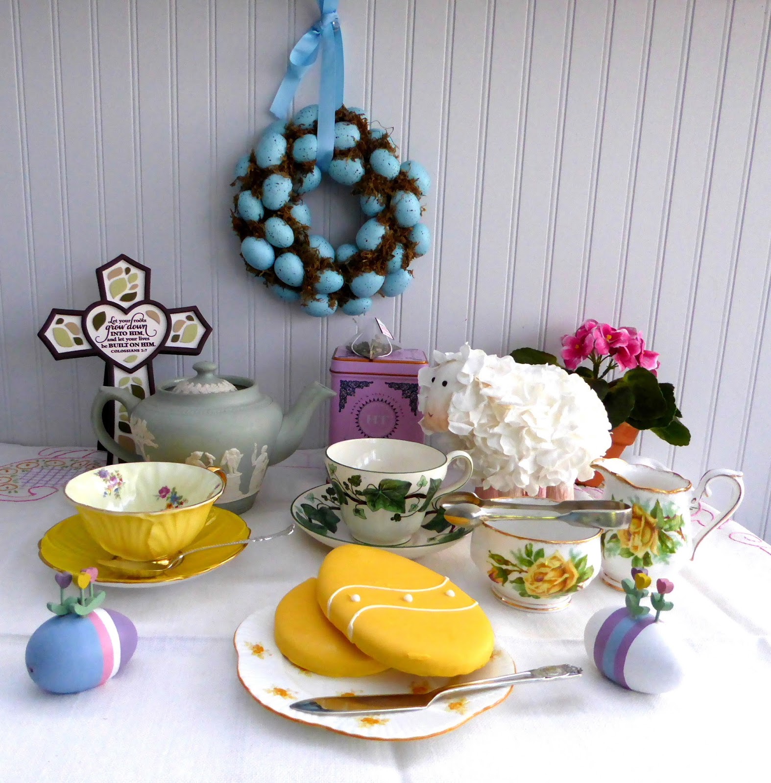 Antiques And Teacups: Tuesday Cuppa Tea, Easter Tea, A Winner!