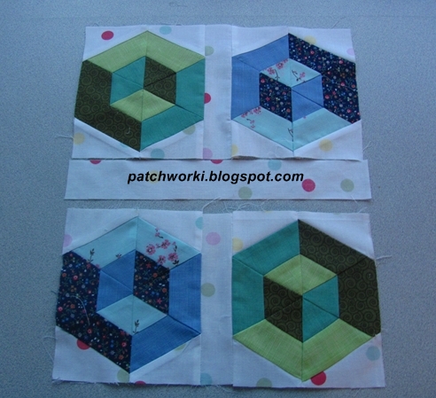 Patchworkowe wariacje: Patchwork 3D – Honeycomb Waffle - tutorial