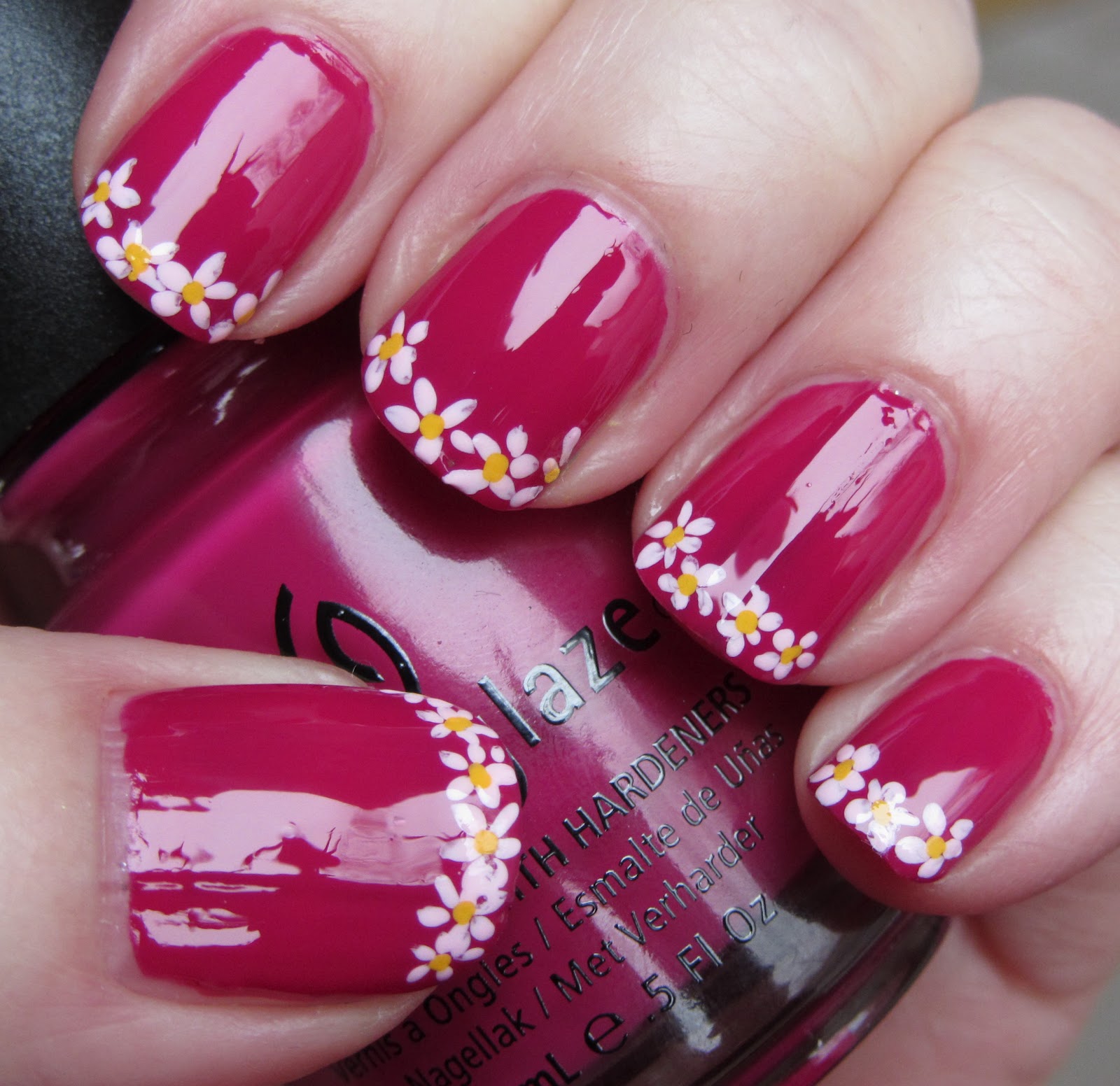 Marias Nail Art and Polish Blog: French tip flowers