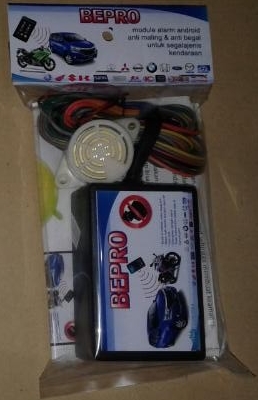 alarm motor remot android BEPRO, sensor sentuh, Smart key, flasher ...