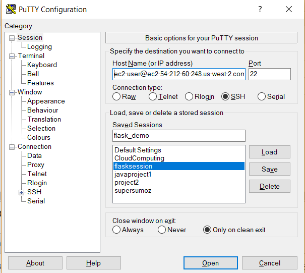 Deploy Flask RESTFUL API on AWS EC2 server using PUTTY