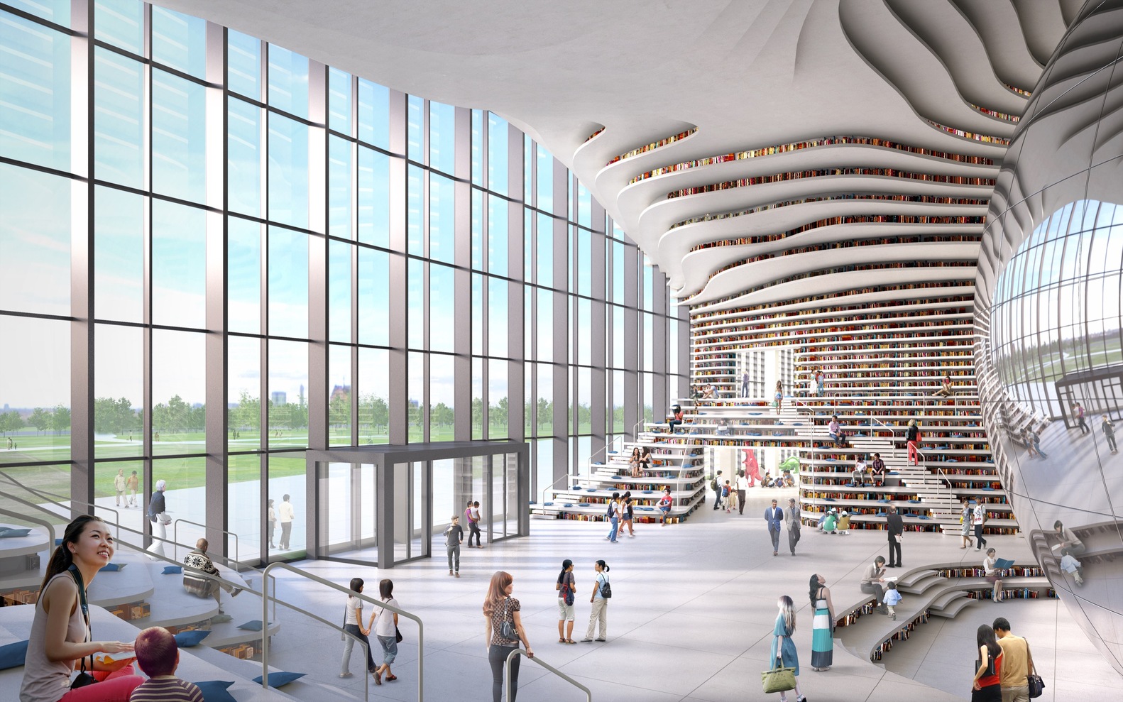 China inaugura la biblioteca más futurista de la historia en Tianjin