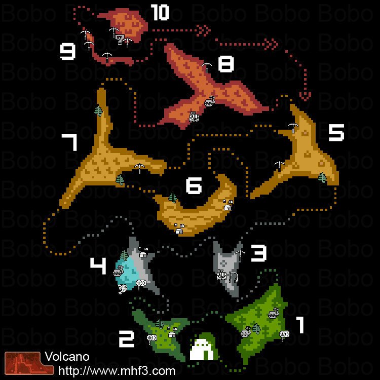 monster hunter portable 3rd: MAPAS Y RECURSOS