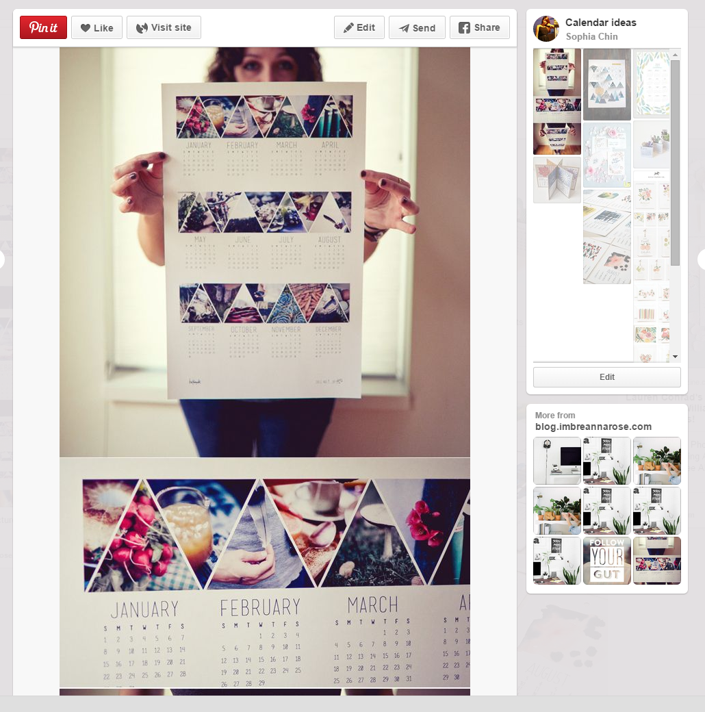 Pinterest & Instagram Inspired Calendar