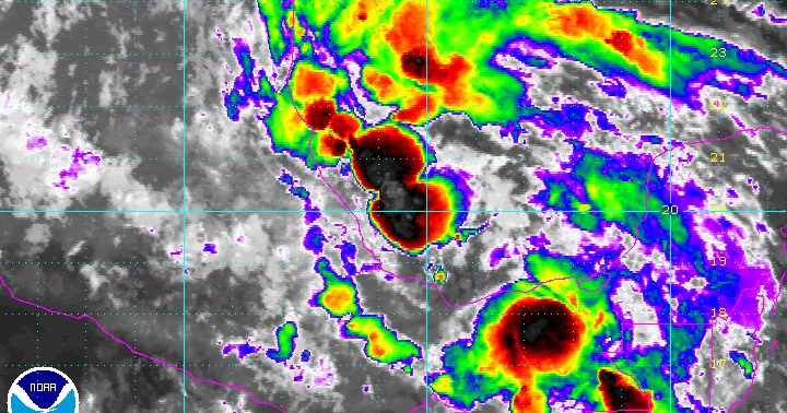 TROPICAL STORM DANIELLE OVER THE SOUTHWEST GULF OF MEXICO.