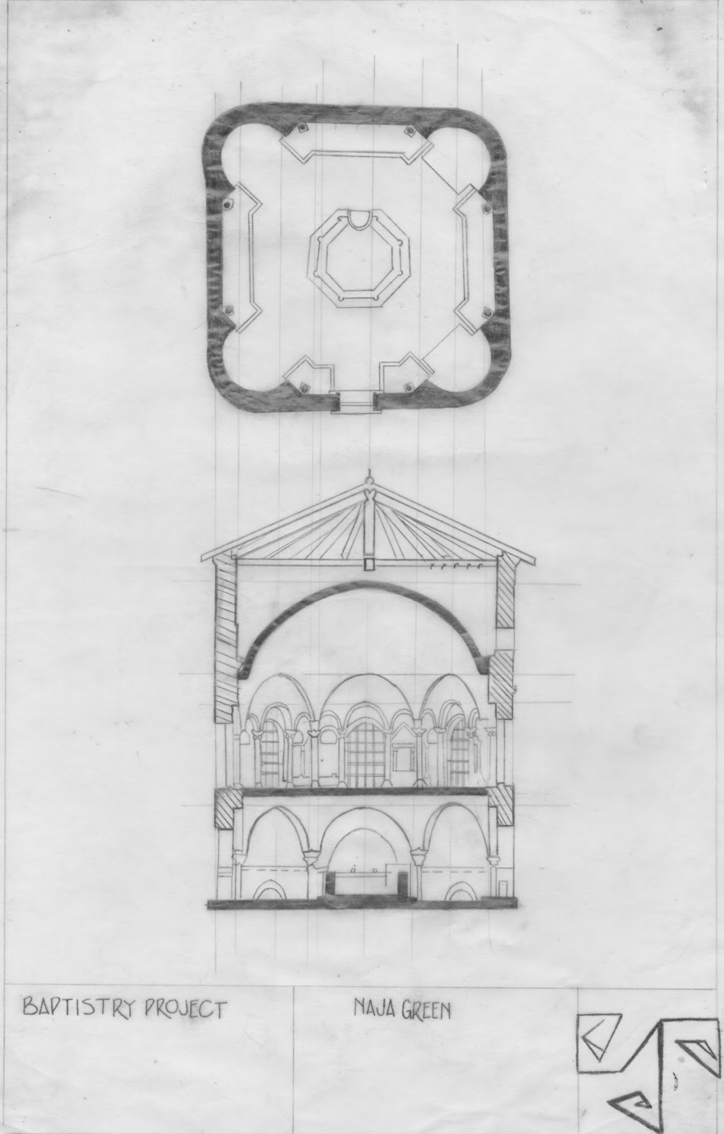 Naja's Blog: Project 4: Baptistry Plan and Section