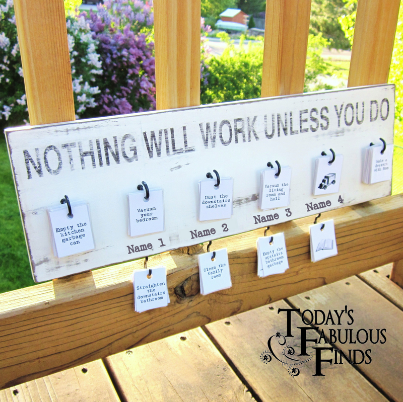 Today's Fabulous Finds: Job Board with Stenciled Quote