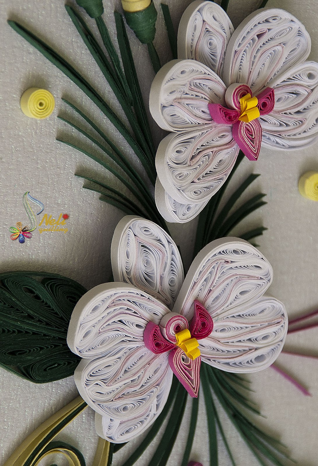 Neli Quilling Art: Quilling card - orchids