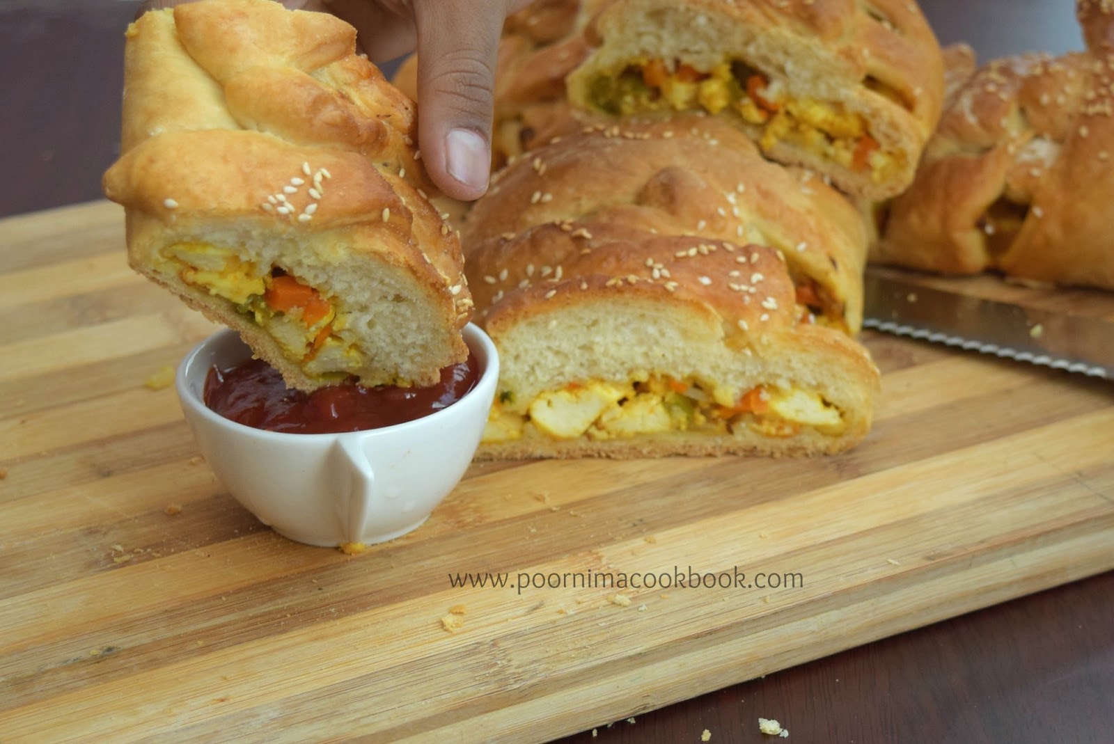 Poornima's Cook Book: Paneer(Indian cottage cheese) Stuffed Braided ...