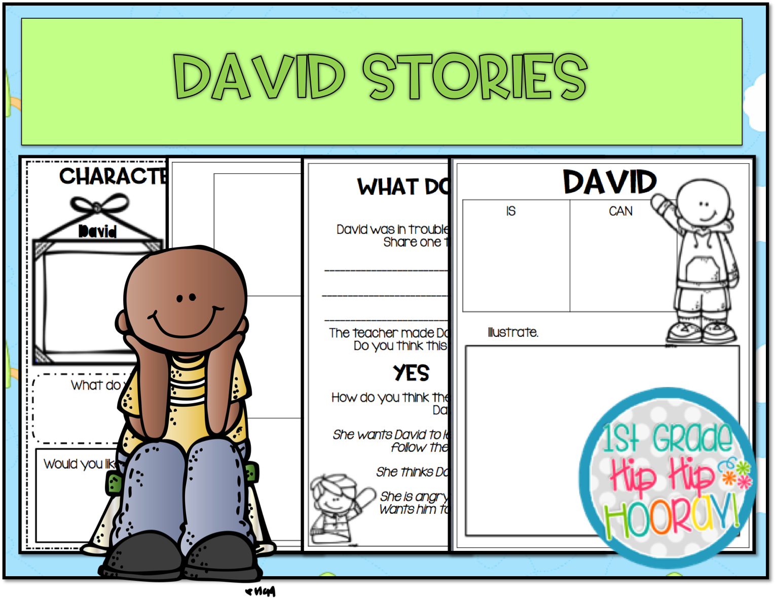 1st Grade Hip Hip Hooray!: Oh David!...Story and Author Information