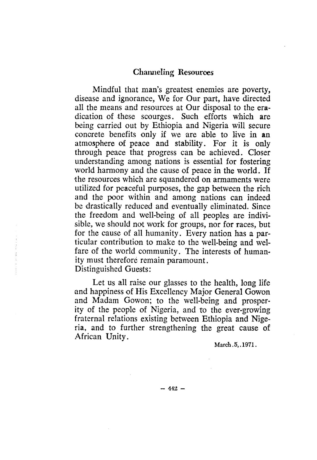 Speech of the Day - Chronological Speeches of His Imperial Majesty ...