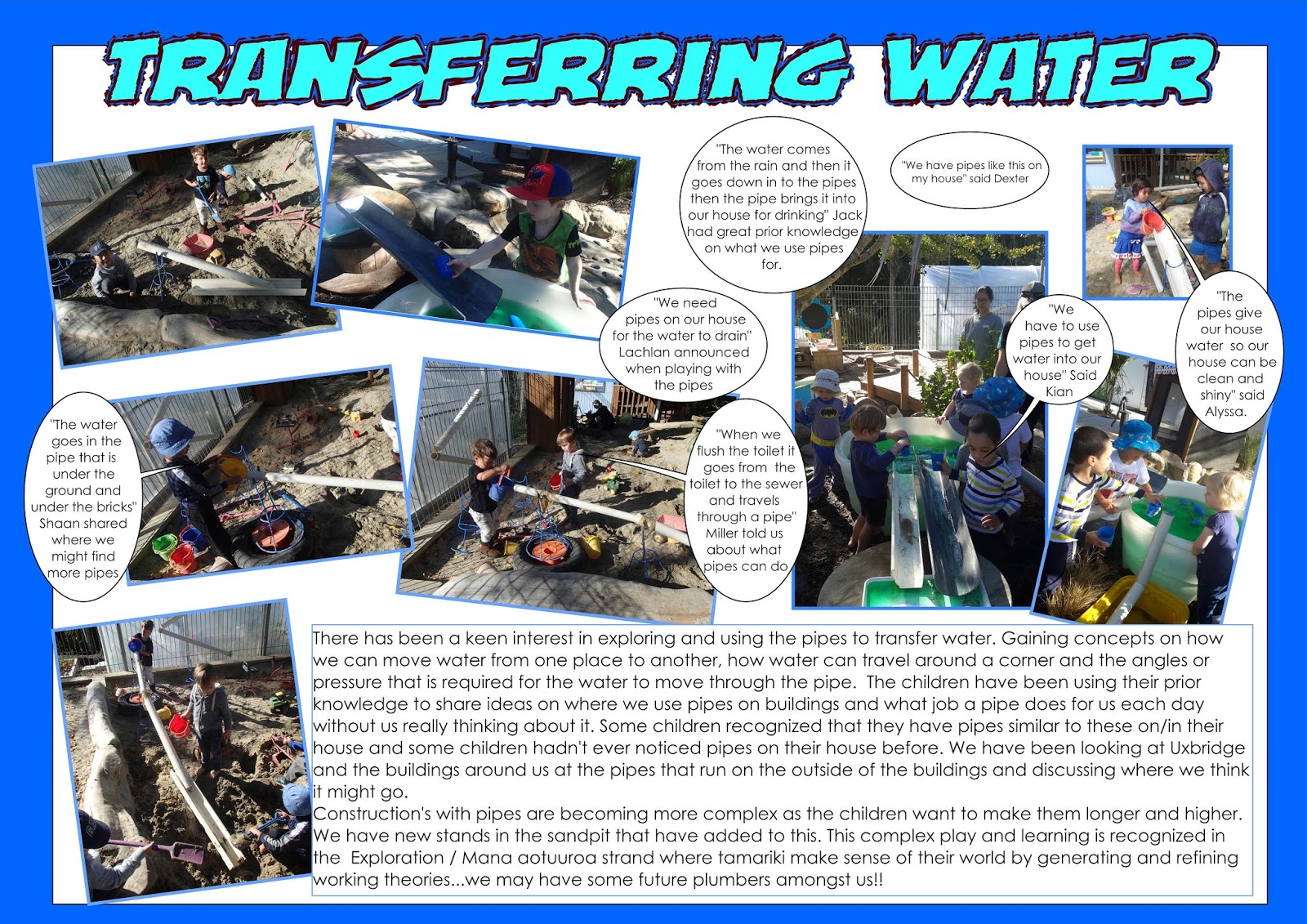 Uxbridge Early Learning Centre Blog: Transferring water