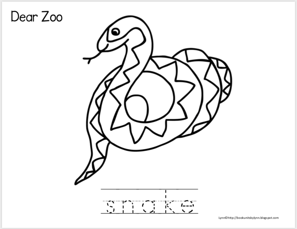 DEAR ZOO BINGO ~ Book Units by Lynn