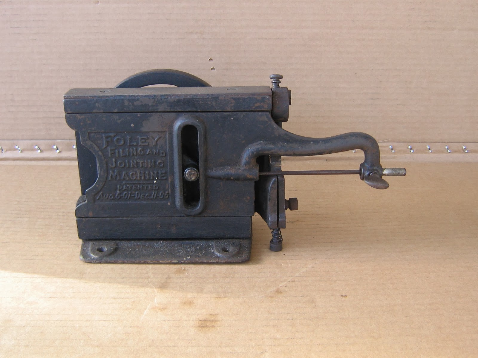 Foley Filer: One of the oldest known Foley Saw Filers sold on eBay 1/6/2014