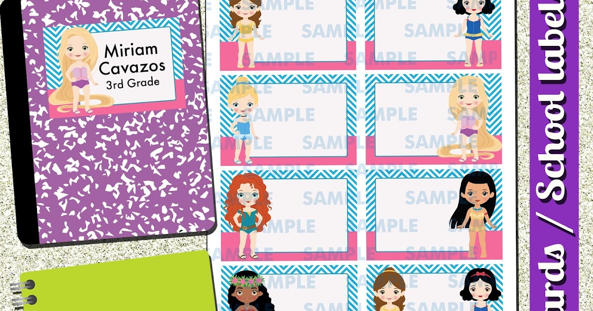 The Childrens Zone Digi Designs: Disney Princess School Labels ...