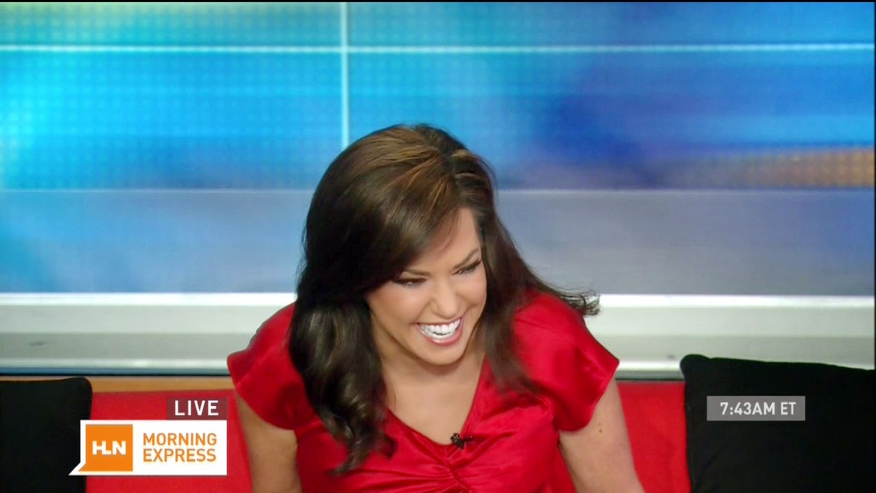 Ladies in Satin Blouses: Robin Meade - red satin top