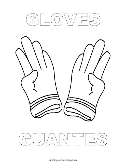 Dibujos Inglés - Español con G: Guantes - Gloves