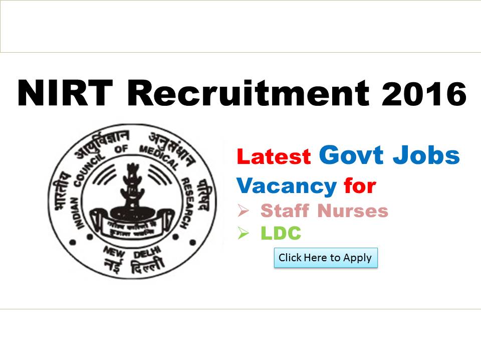 NIRT Chennai Recruitment 2017 15 DEO, Technical Assistant Posts : Apply ...