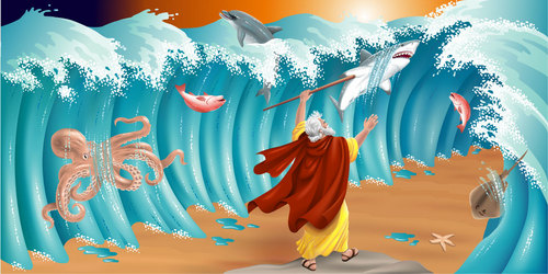 He Died For My Grins: Moses Parting the Red Sea