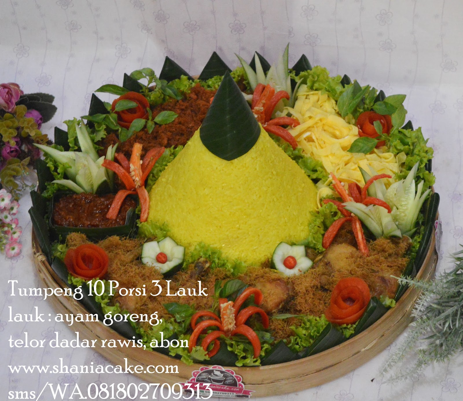 [Tumpeng Jogja] Tumpeng Nasi Kuning 10 Porsi 3 Lauk | Home Made Cake ...