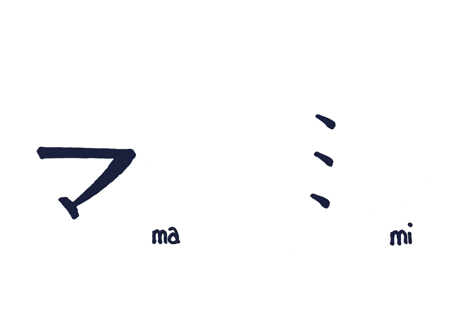 My Sketchblog: Learning Japanese-Katakana-MA and MI