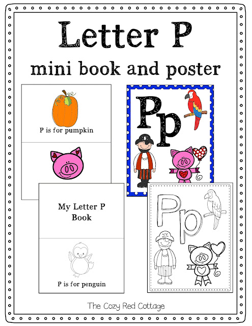 The Cozy Red Cottage: Letter P preschool mini pack