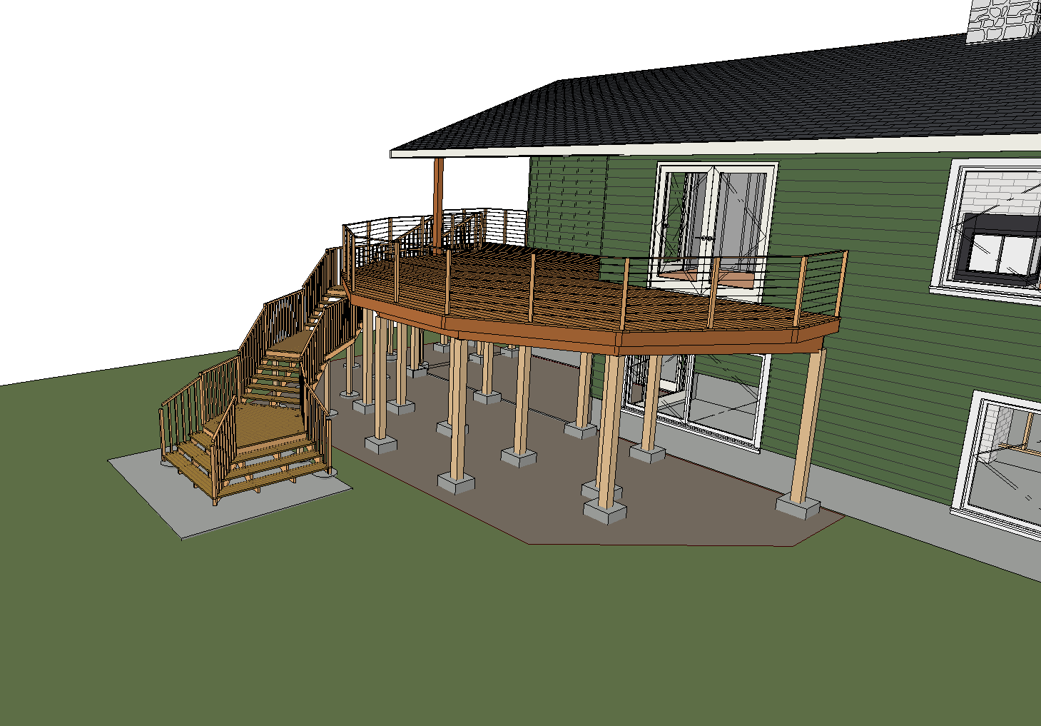 Kitchen-Bath Design Challenges 2D to 3D: Deck proposal with a rambling ...