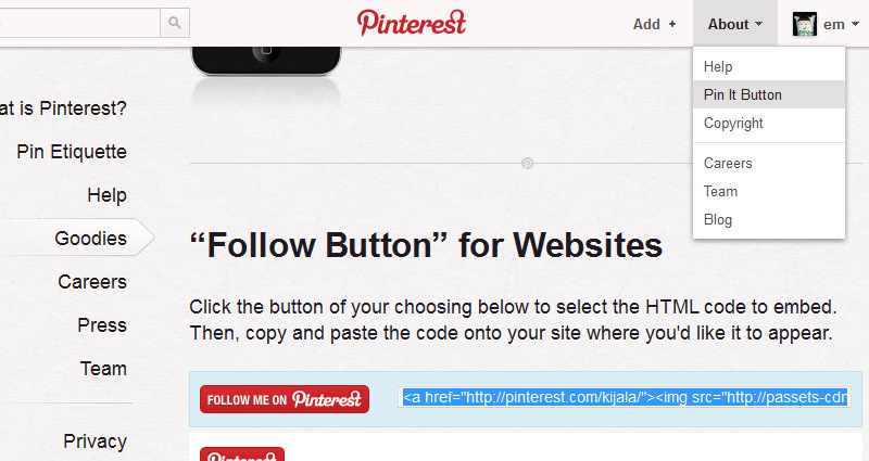 "seitenstiche": Kleine Blognachhilfe II (Pinterest - PinIt-Button unter ...