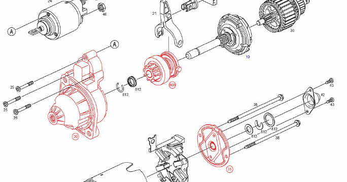ALTERNATORS-STARTERS: 1005001808 BOSCH-STATOR HOUSING WITH MAGNETS