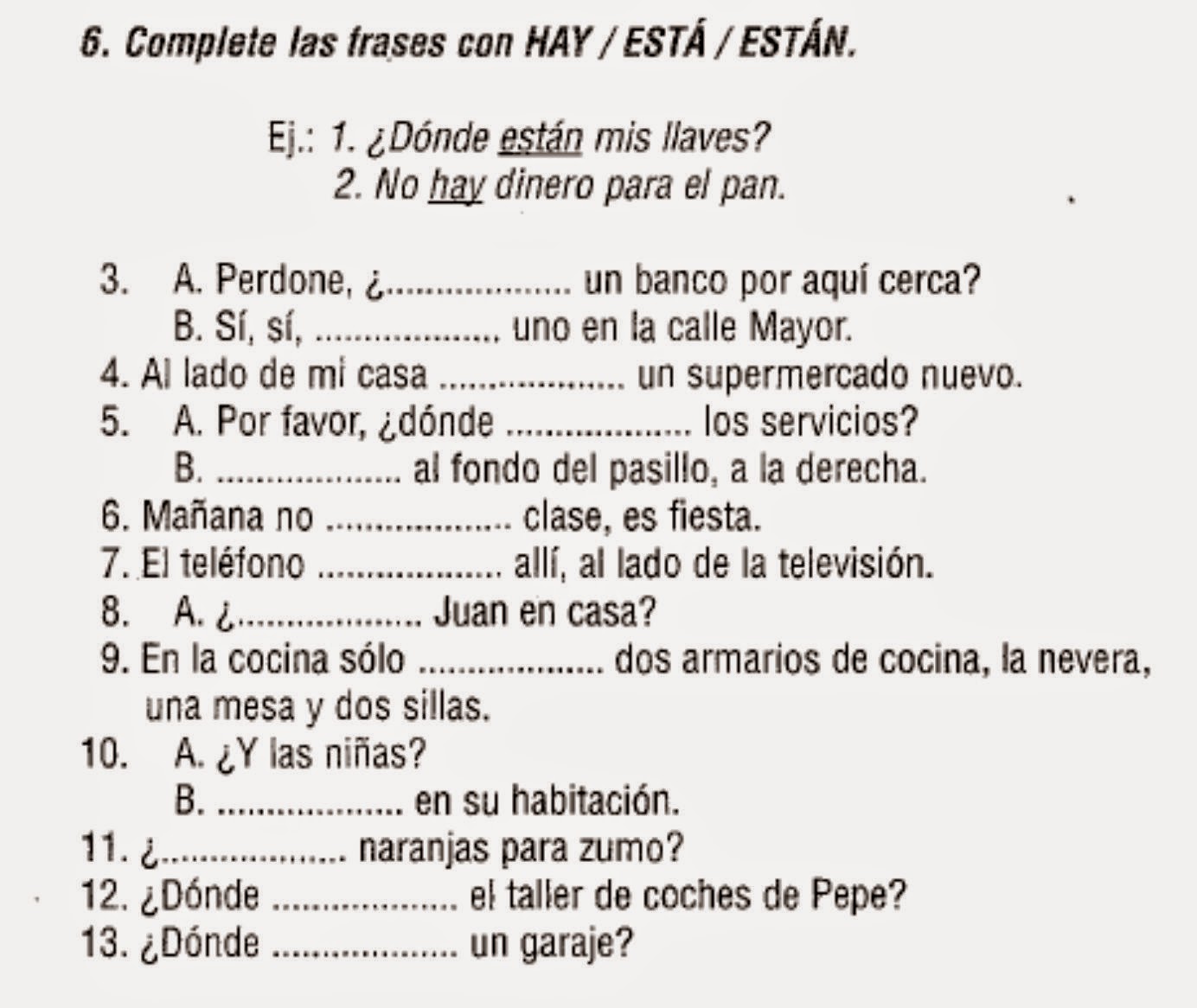 ¡Aprende Español! : VERBO ESTAR / HAY (A1)