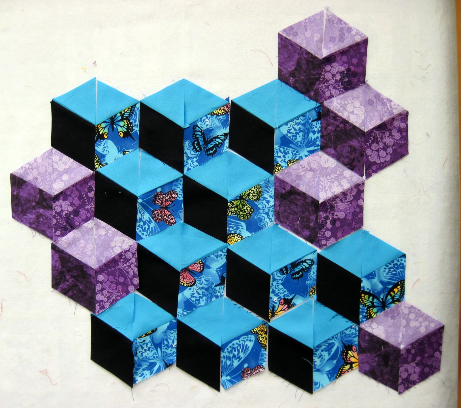 Jean's Quilting Page: Cubes, cubes and more cubes....