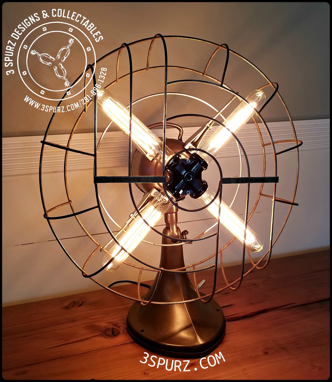3 Spurz DandC Repurposed /Refurbished Creations!!: 1930's Vintage fan lamp