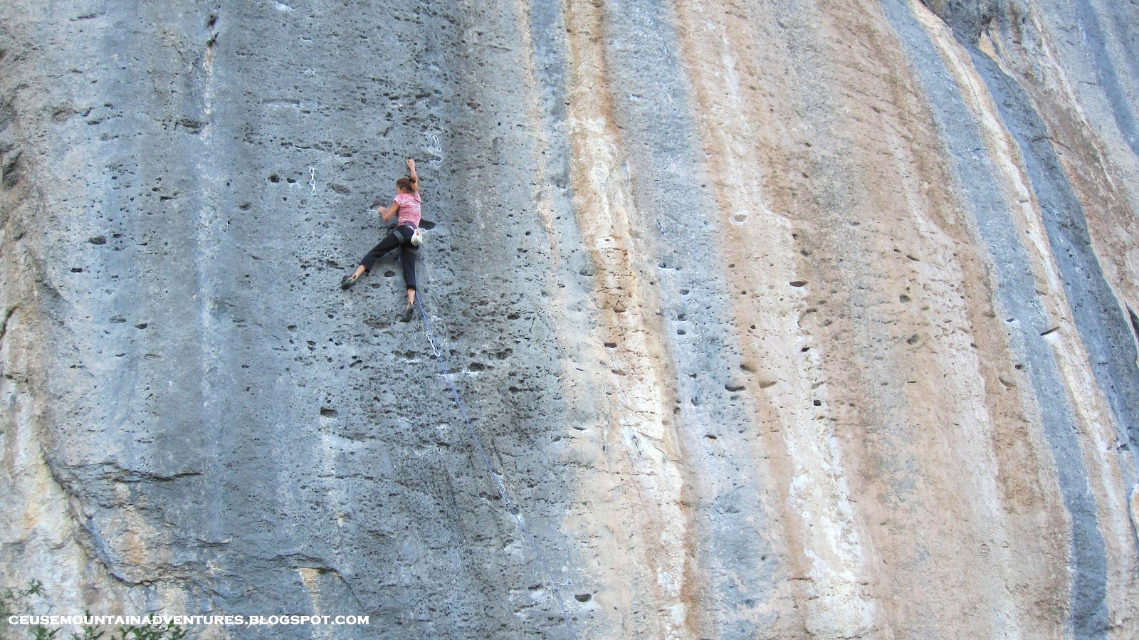 Beautiful blue lead climb. Ceuse, France (960 x 778) : ClimbingPorn
