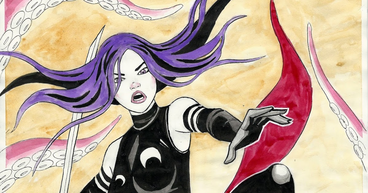 Mikekimart: Psylocke Original Ink Drawing