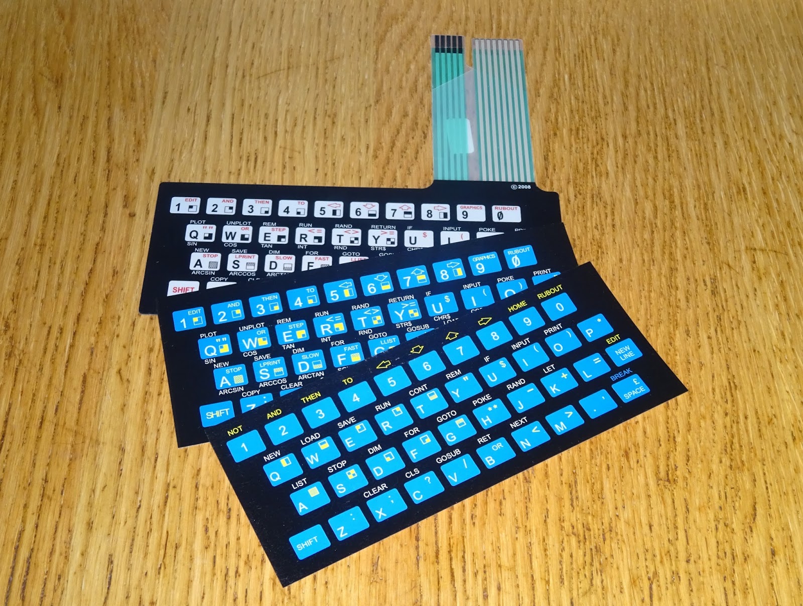 Tynemouth Software: ZX80 Keyboard Overlays