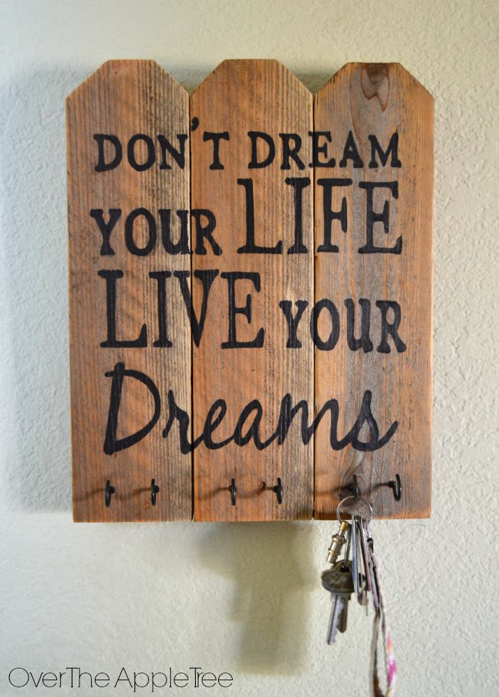 Over The Apple Tree: Recycled Wood Sign Key Holder