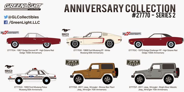 Greenlight Anniversary Series 2 Complete set 6 Sneek Peek 1:64 Scale ...