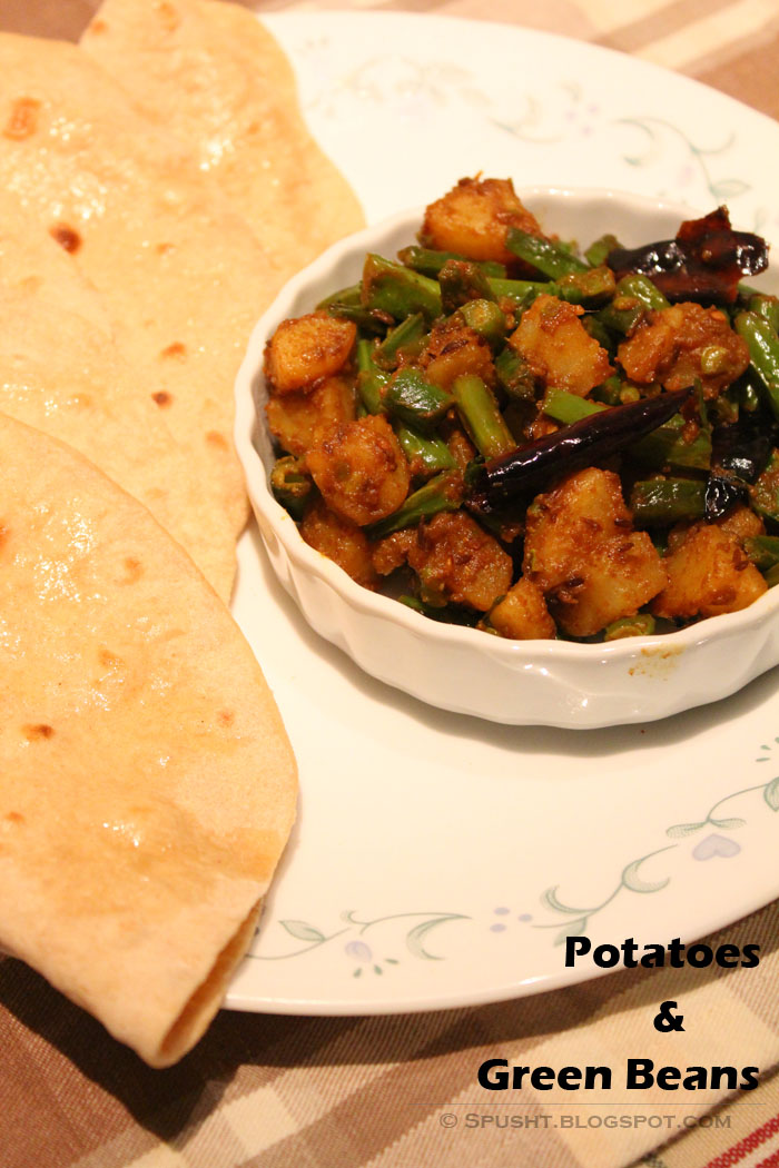 Spusht: Aloo Beans Sabzi - Stir-fried Potatoes and Green Beans