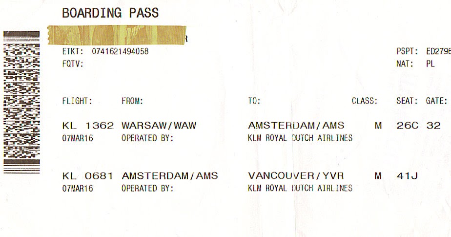 The traveler's drawer: KLM. Boarding pass for the flights KL 1362 from ...