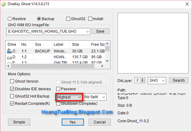 Onekey Ghost v14.5.8.215 GPT (UEFI) - Tạo Và Bung File Ghost Dễ Dàng