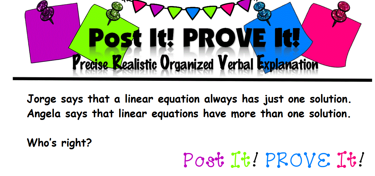 Rockstar Math Teacher ★: Post It, PROVE It...Getting Students to Reason (1)